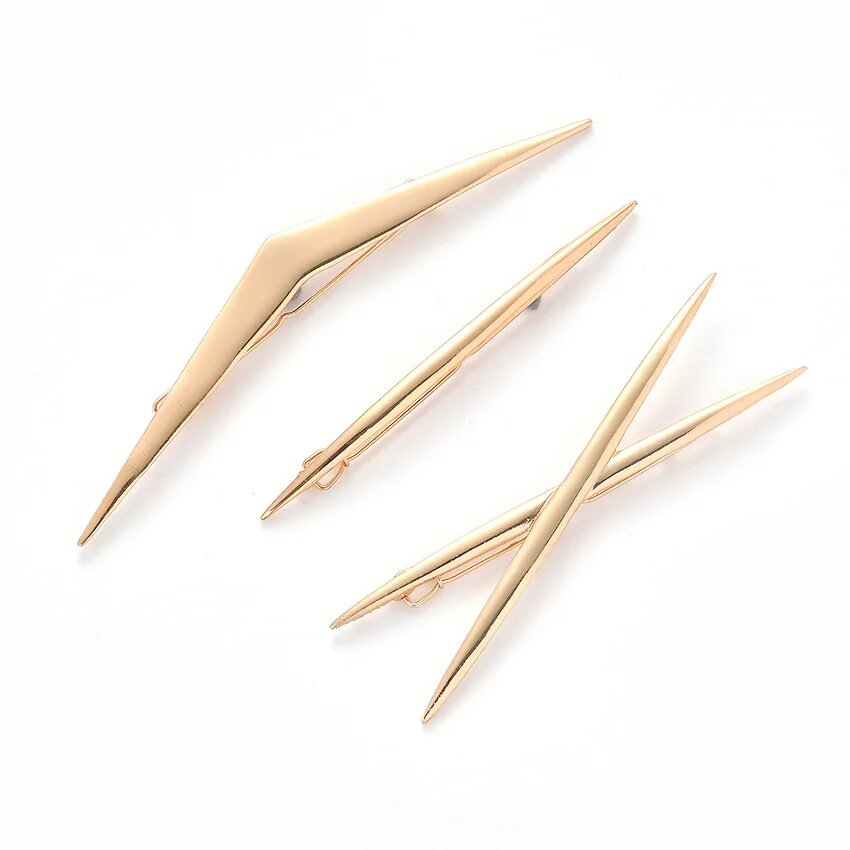 Золотые полосатые заколки 4