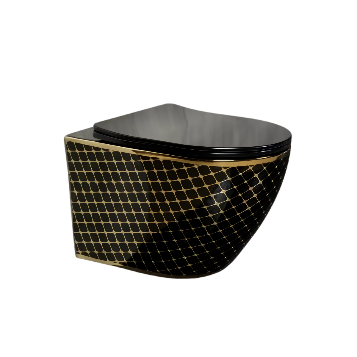 Подвесной унитаз "Firenze-Black" Z19-17B, санфарфор, антигрязевое покрытие