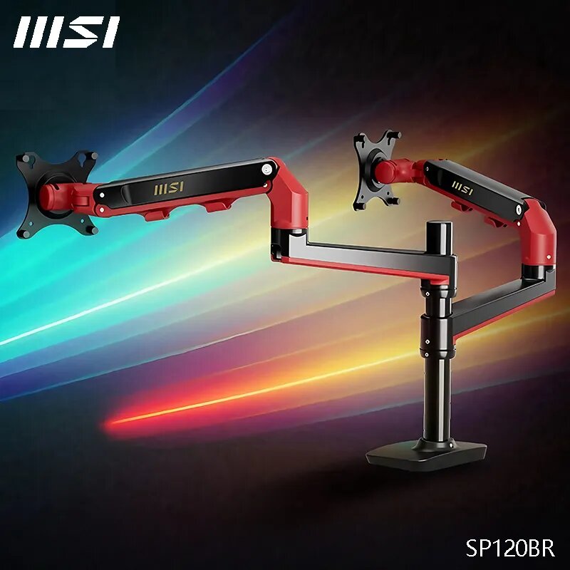 Кронштейн для настольного монитора MSI с механической ручкой SP120BR, черно-красный