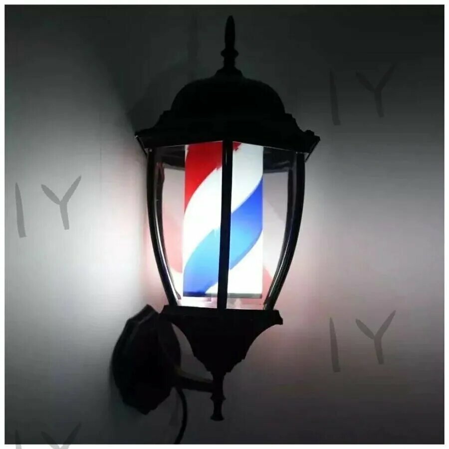 OKIRO Уличный светильник Барбер пол pole M3 серебристый / Barber pole BarberShop уличный светильник/35CM V47P