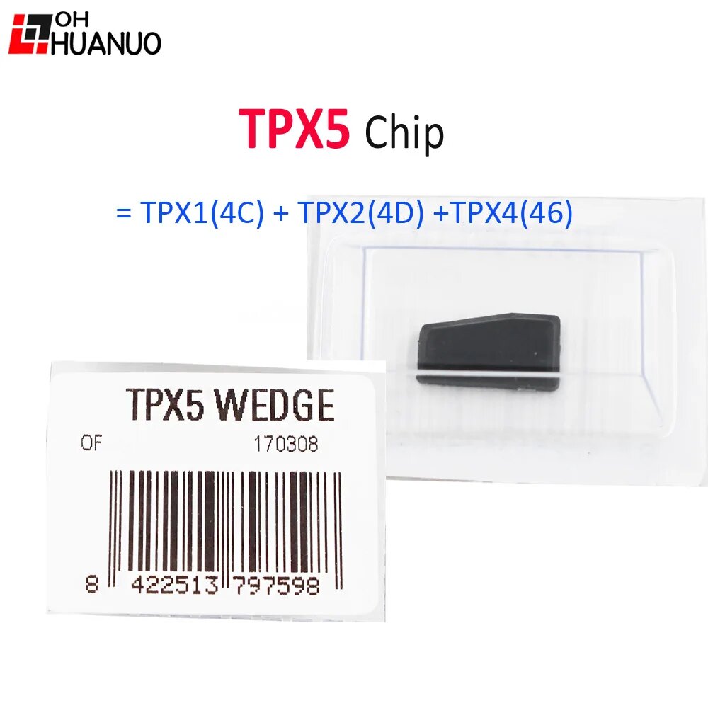 ЧИП автомобильного ключага TPX5 3 в 1 для керамического чипа JMA TRANSPONDER Cloner CHIP = TPX1(4C) + TPX2(4D) + TPX4(46) (углерод)