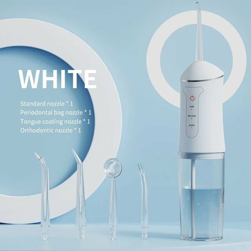 Электрическое устройство для промывки зубов. Ручное средство для чистки зубов. Портативный стоматологический скалер. Бытовая вода для очищения полости рта. Уход за зубной нитью