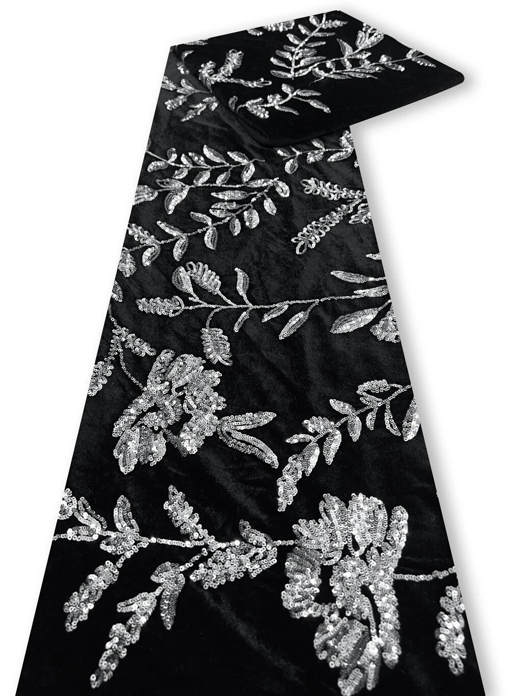 Бархатная велюровая ткань с пайетками