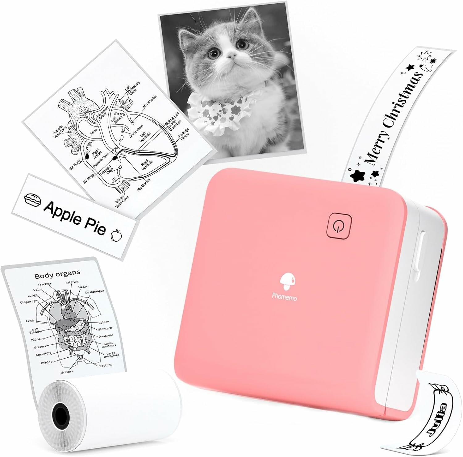 Мини принтер Phomemo M02 Pro, Разрешение 300Dpi термопринтер для телефона