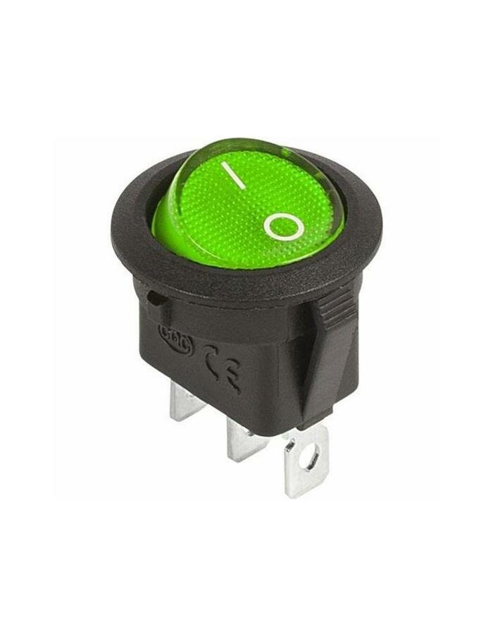 Набор Клавишный переключатель круглый MIRS-101-3-G зеленый с подсветкой 2 положения 1з TDM {SQ0703-0040} (2 шт)