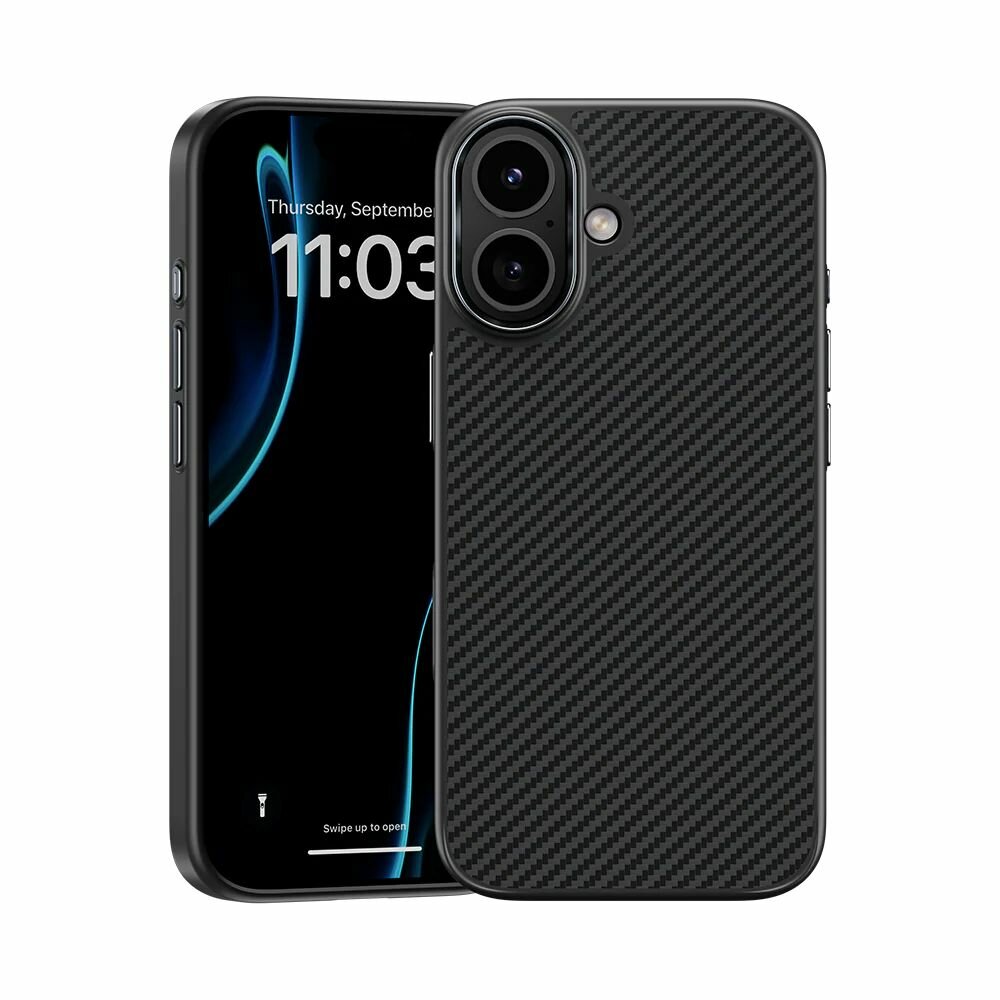 Усиленный чехол Benks Montage ArmorPro Case built with Kevlar для iPhone 17 6.3", цвет черный кевлар (600D+1500D)