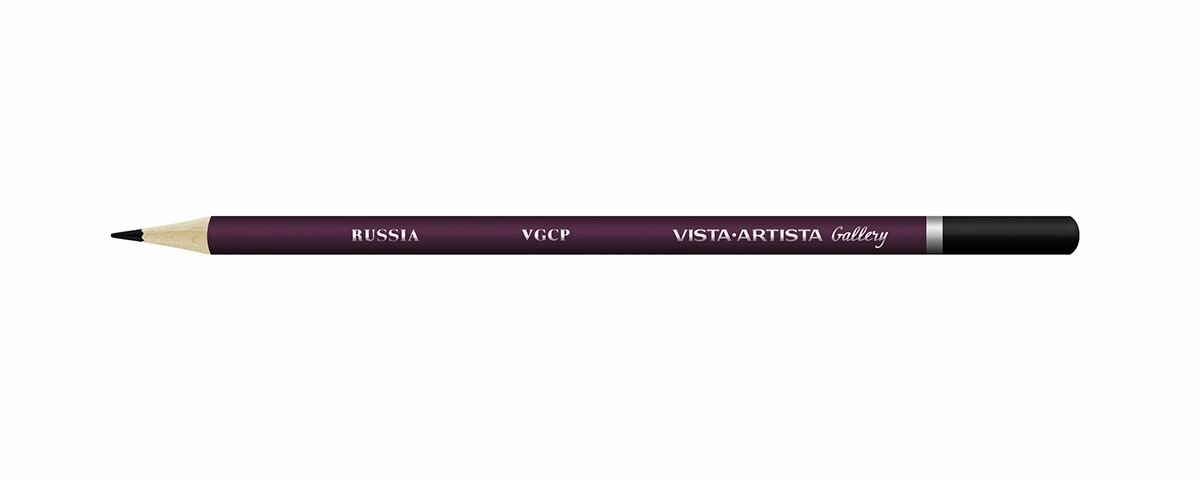 Карандаш 6 штук цветной художественный "VISTA-ARTISTA" "Gallery" VGCP заточенный 806 Черный (Black)