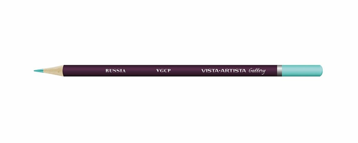 Карандаш 6 штук цветной художественный "VISTA-ARTISTA" "Gallery" VGCP заточенный 604 Морская волна (Aquamarine)