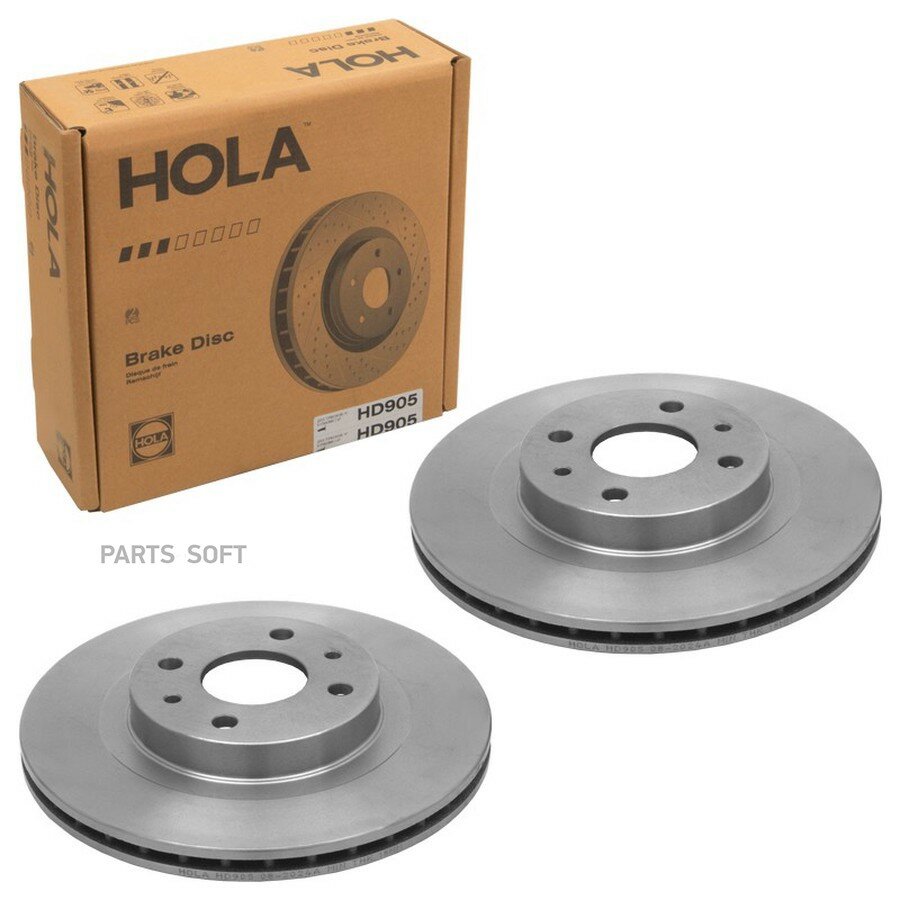HOLA HD905 Диск тормозной передний 14" LADA 2110-12 / KALINA (1117-19)/ PRIORA (2170-72) HOLA HD905