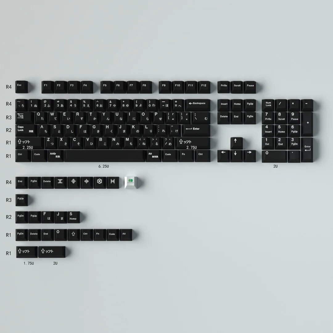 GMK Sushi TaiChi, черные колпачки для клавиш