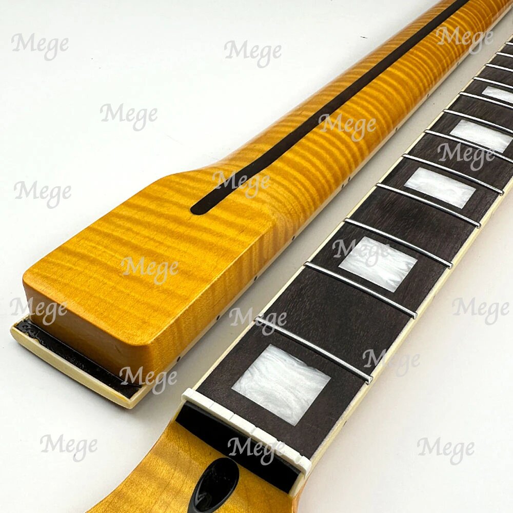 Гриф для электрогитары TL Flame Maple, палисандр, белый, глянцевый