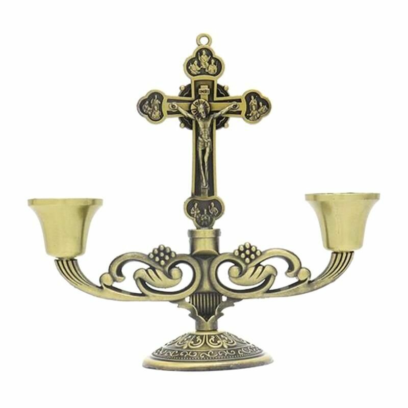 Католический крест с подставкой, - Древний синий крест