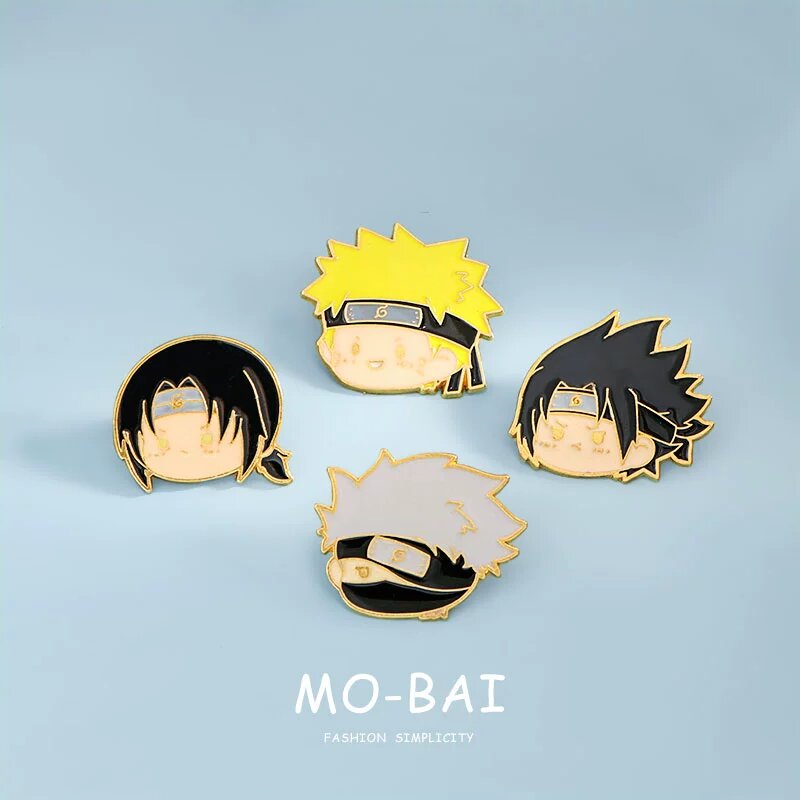 MINISO Периферийная брошь Наруто, аниме-мультфильм Наруто, значок Саске, фанат, студент, булавка на рюкзак, милое украшение