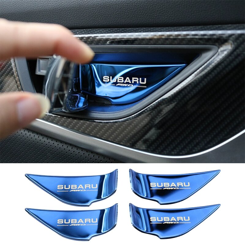 Накладка на ручку двери для Subaru Forester 2019-2024 и XV 2018-2023, синий титан с логотипом Subaru