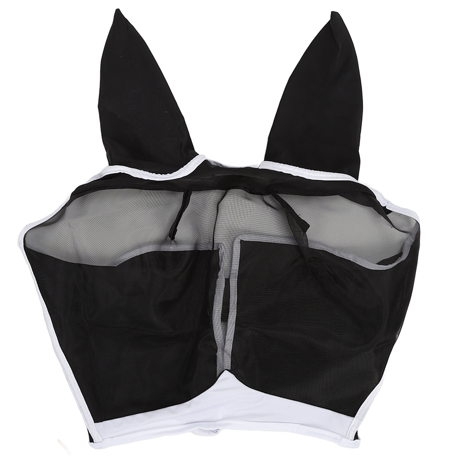 Съемная защитная маска для лошади от УФ-излучения из дышащего полиэстера с липучкой для лица и ушей, черная, размер S