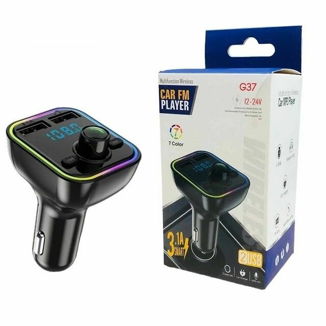 FM-Модулятор с Bluetooth 2 USB, Micro SD, 3.1 A, G37 громкая связь