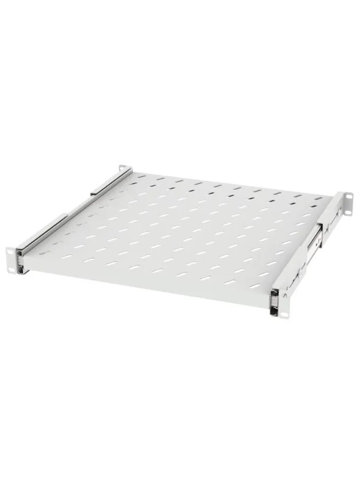 Полка выдвижная Filum FL-RSHE-1U-450-GY 19", 1U, перфорированная, глубина 450 мм, нагрузка 30 кг, серая RAL7035M