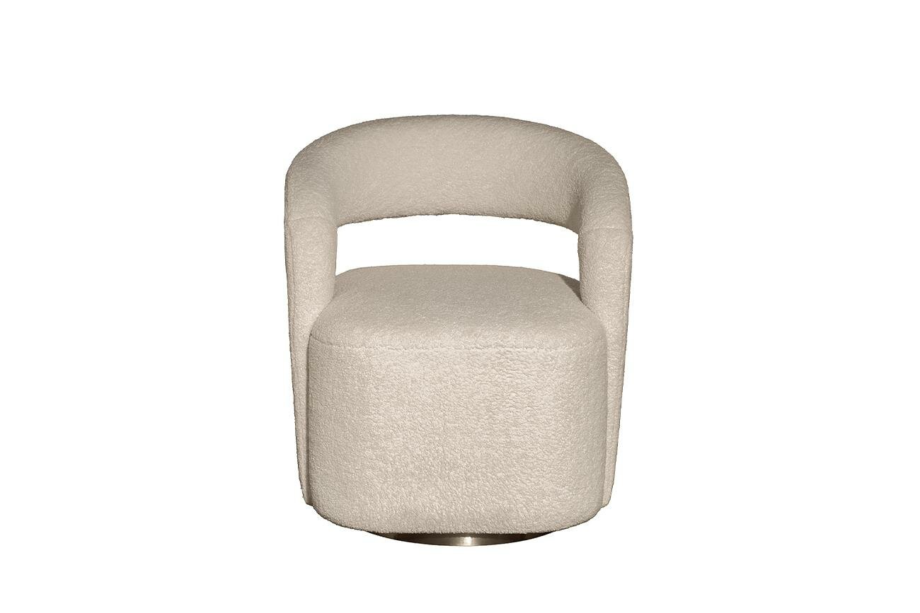 Мебель Garda Decor 76AR-73960 Кресло поворотное Teddy белое 65*70*75см арт. 76AR-73960