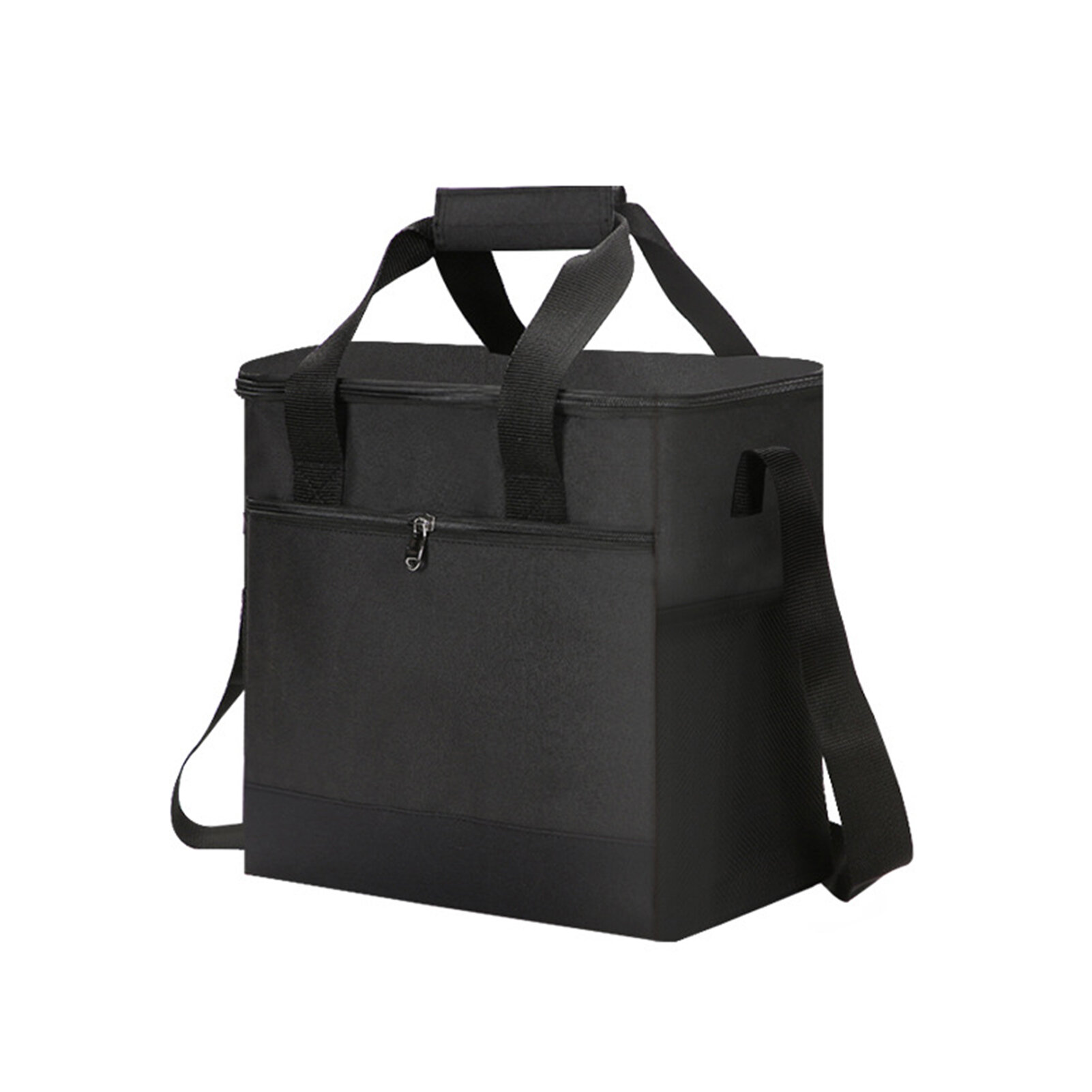 Переносной утепленный ланч-бэг многоразовый контейнер для обеда объем 15L с ручкой для переноски на верху и плечевым ремнем для детей мальчиков девочек школа мужчины женщины офис работа пикник поход черный серый темно-синий вайнд-красный