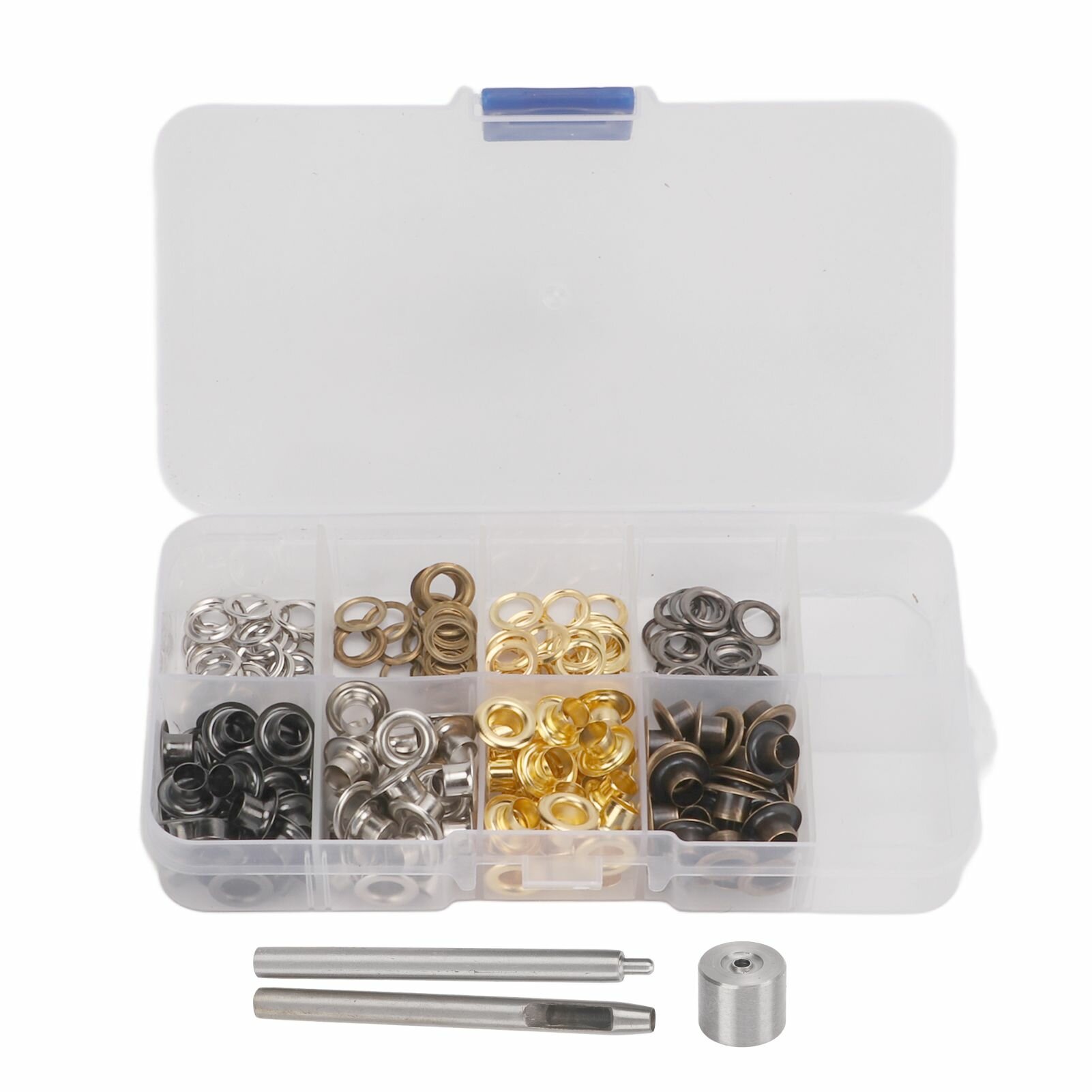 Набор для установки люверсов 5 мм разноцветный из прочных материалов, железо, медь, в хранении для брюк, сумок, шляп и поясов