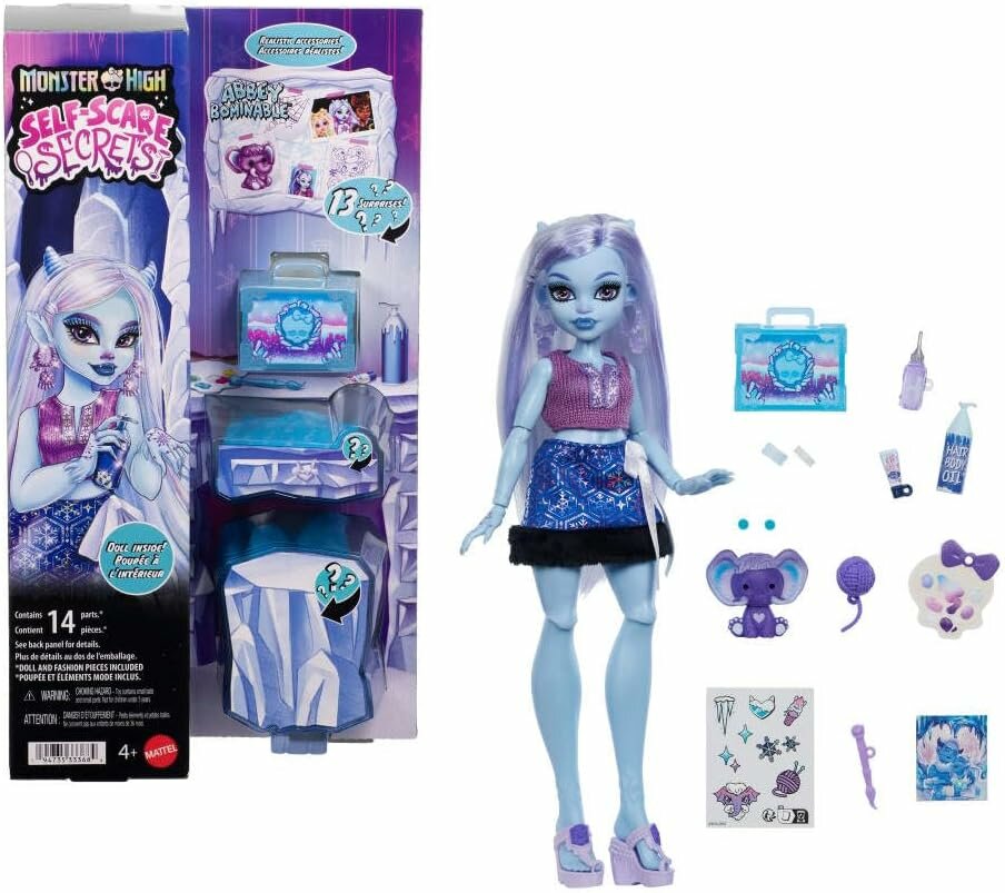 Кукла Mattel Monster High Self-Scare Secrets - Abbey Bominable Эбби Бониэйбел кукла и сюрприз-аксессуары - Монстр Хай JHK44