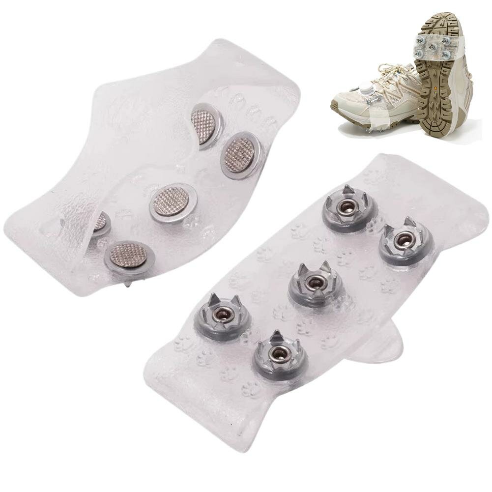 Универсальные противоскользящие шипы, новые 5-зубчатые ледовые шипы 2026 года для обуви и ботинок, противоскользящие накладки на снег и лед, подходят для походов, ходьбы, альпинизма, рыбалки и скалолазания.