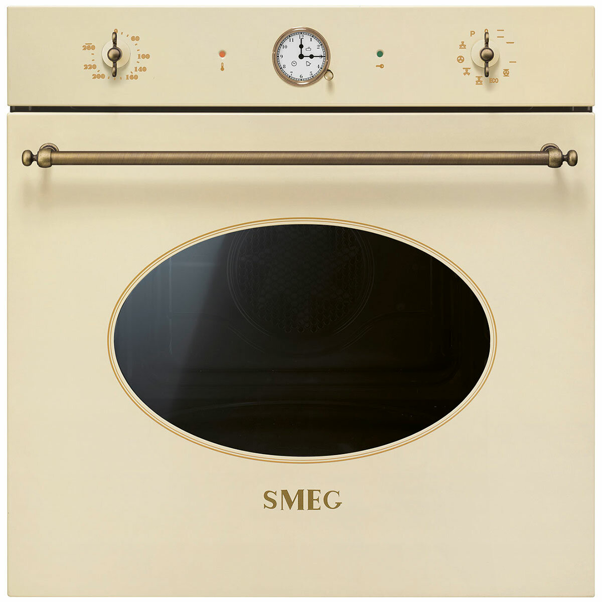 Электрический духовой шкаф Smeg SFP68C1TPO (цвет кремовый, фурнитура латунная)