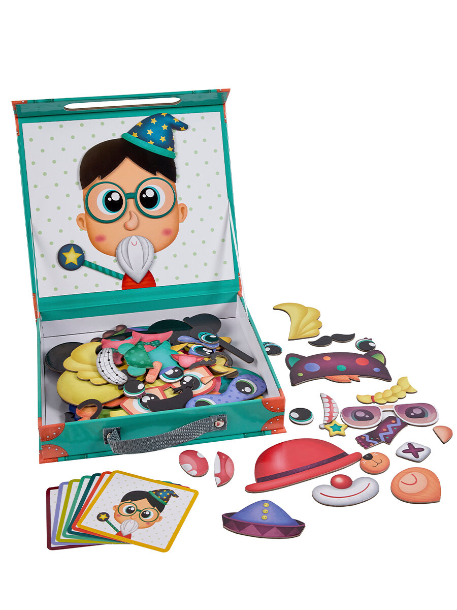 Головоломка Hape "Магия магнитов", пазл "Смешное лицо", экологичная, от 3 лет