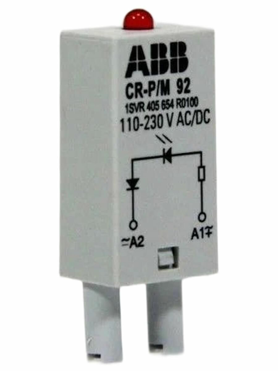 1SVR 405 654 R0100 ABB Светодиод красный CR-P/M 92 110-230 V AC/DC для реле CR-P, CR-M