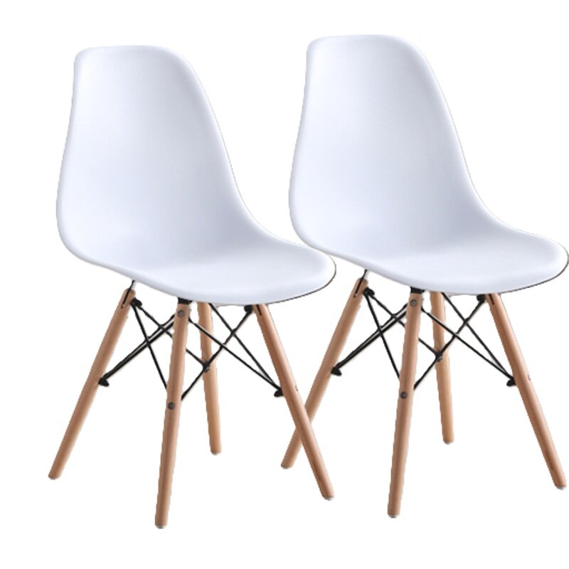 EAMES Стул для гостиной, столовой, массив дерева, выдержать 150 кг (2шт, белый)