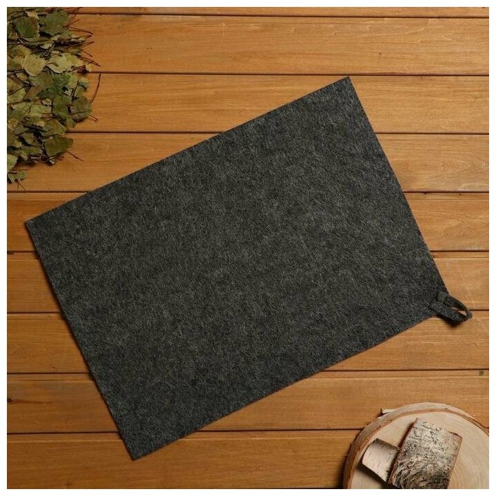 Коврик для бани и сауны, войлок серый, 38 52 см