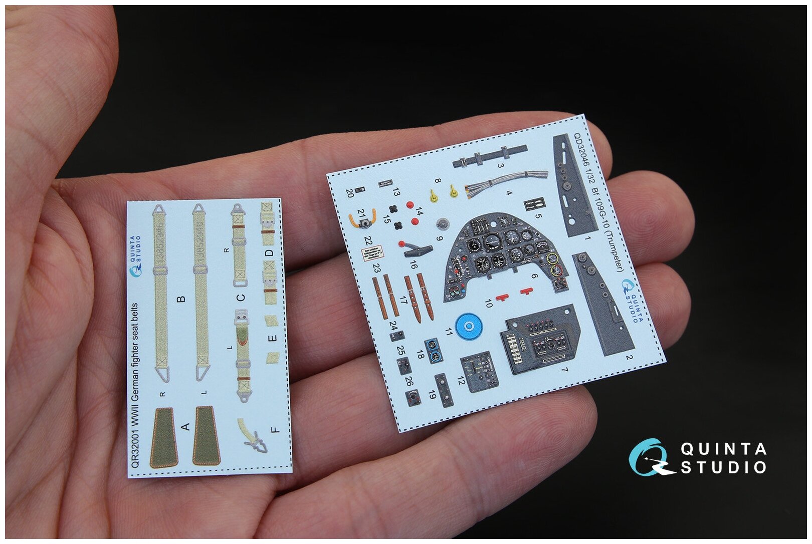 QD32046 1/32 3D Декаль интерьера кабины Bf 109G-10 (для модели Trumpeter)
