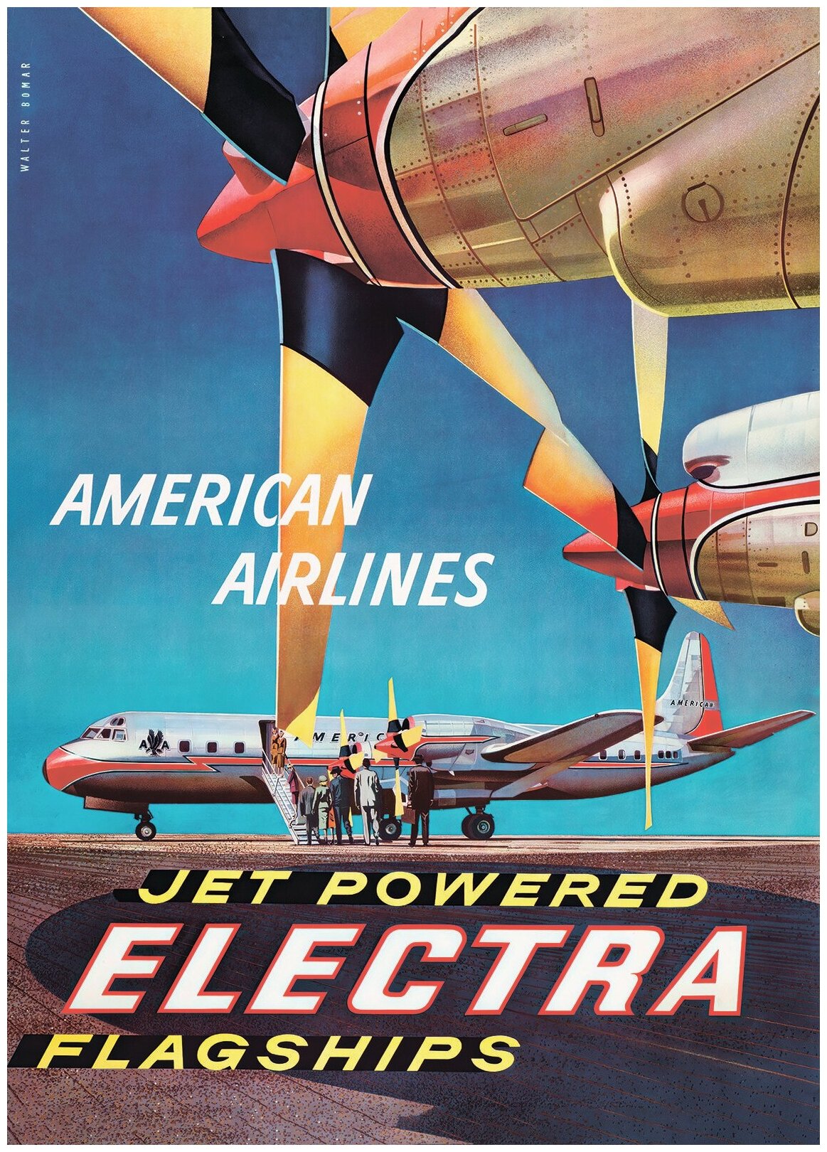 Постер / Плакат / Картина Американские авиалинии 60х90 см в подарочном тубусе