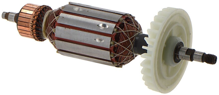 Ротор (Якорь) (L194xD44mm, резьба М8 (шаг 1.25 мм)) подходит для болгарки ЗУБР УШМ-П125-1400 ЭПСТ, УШМ-П150-1400 В