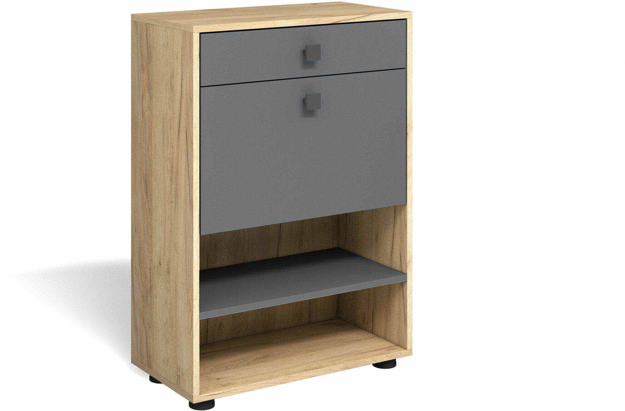 Прихожая Молли Обувница Л-4 Дуб Золотой Крафт/Серый Графит