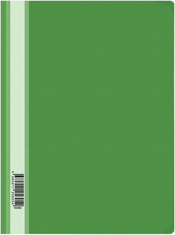 Папка-скоросшиватель пластик. А4, 160мкм, зеленая с прозр. верхом, 10 шт