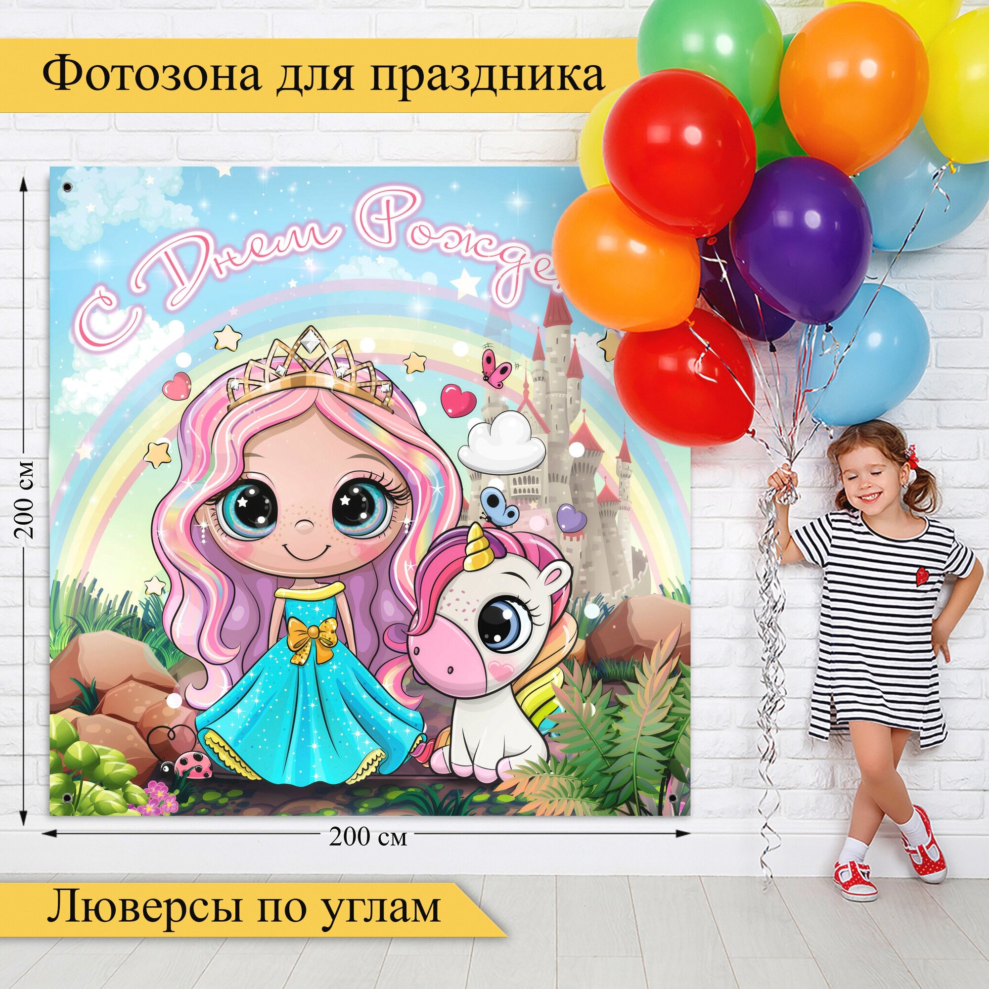 Фотозона баннер на День Рождения для фотосессии 200х200