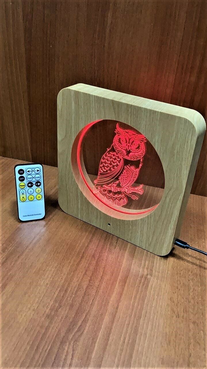 Светодиодный 3D светильник " Сова " тип503