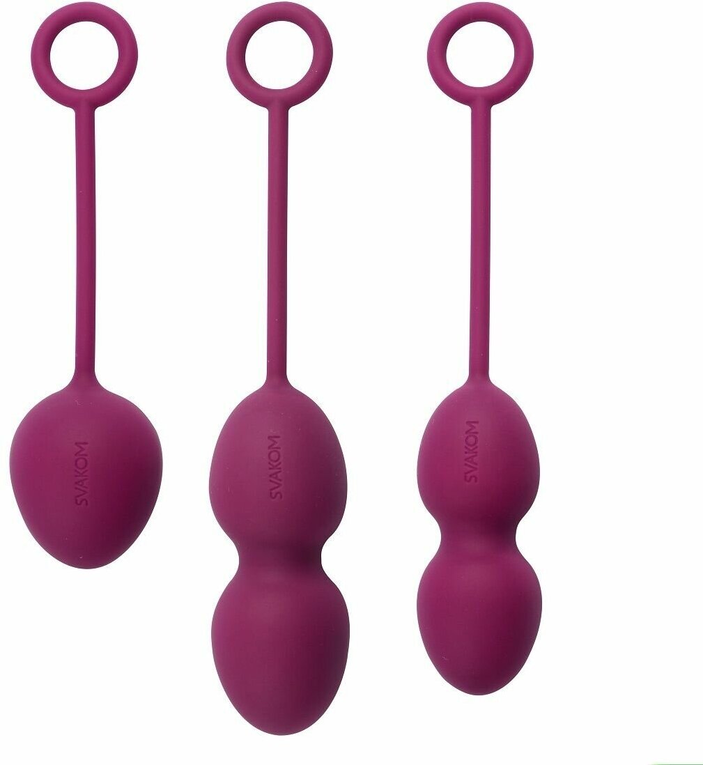 Набор фиолетовых вагинальных шариков Nova Ball со смещенным центром тяжести