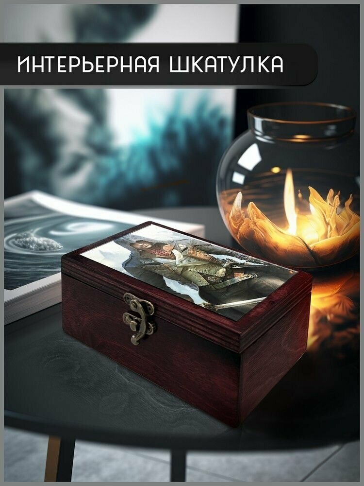 Шкатулка интерьерная для украшений вишневая 16x10x6 см Игры Assassin's Creed Unity - 103