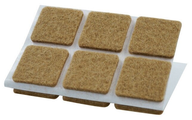 Подкладка из фетра коричневая 20x20 мм, набор 12 шт, идеальна для шитья и рукоделия