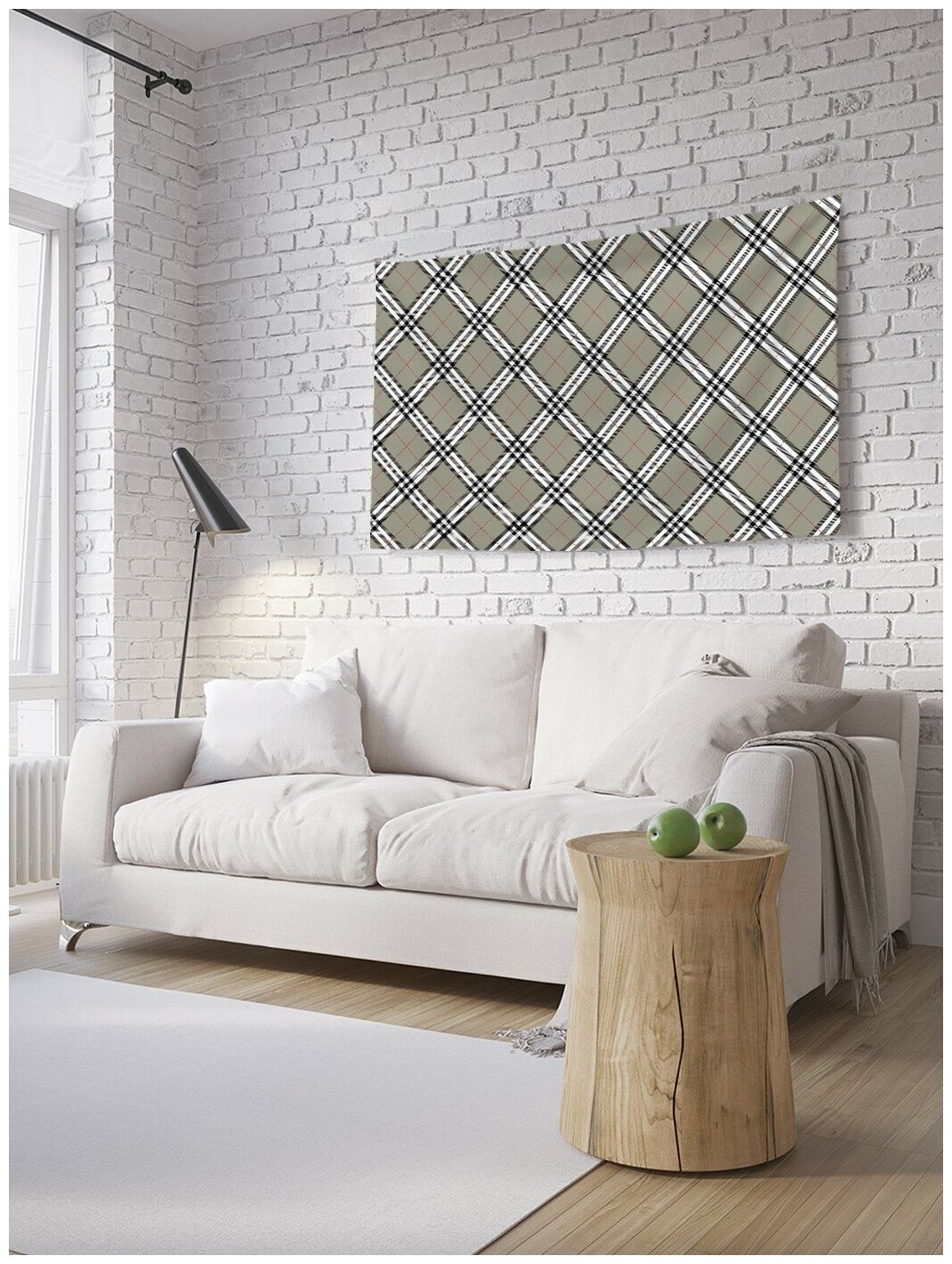 Фотопанно на стену горизонтальный постер 150х200 "Винтажная клетка", JoyArty