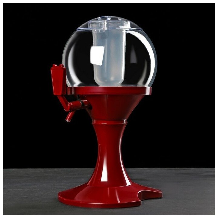 Башня пивная «Сфера», 3 л, колба для льда, пластик, красная