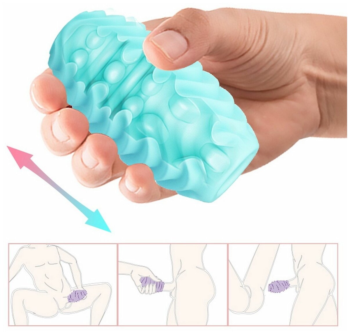 Мастурбатор Pretty Love Attractive, двусторонний, аквамариновый