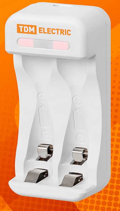 TDM ELECTRIC Зарядное устройство 2022 (200 mA 2 слота АА/ААА 2 кан. USB) TDM SQ1702-0106