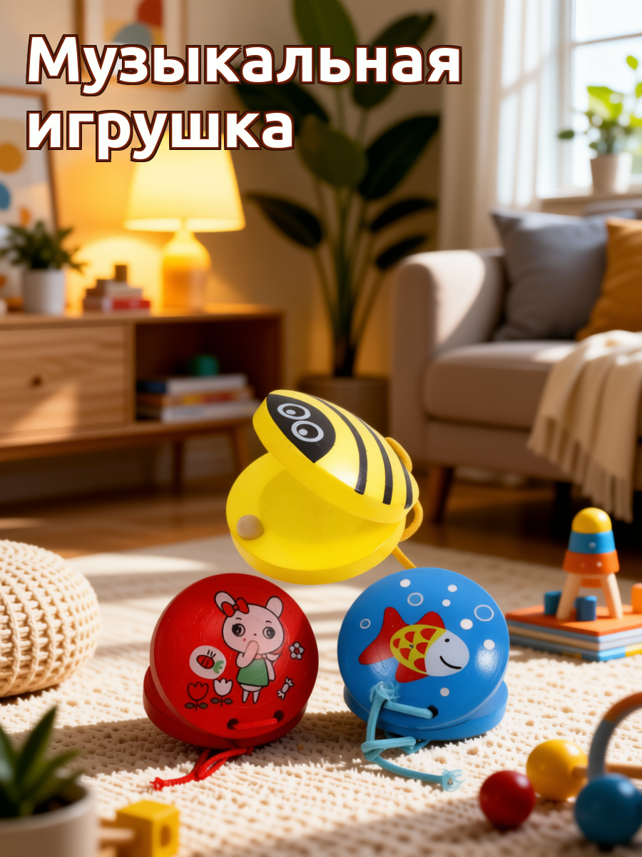 3 Штуки Прелестные Животные Частушки Игрушки Для Детей Музыкальные Игрушки Из Высококачественного Дерева 5 5X5 5X3Cm