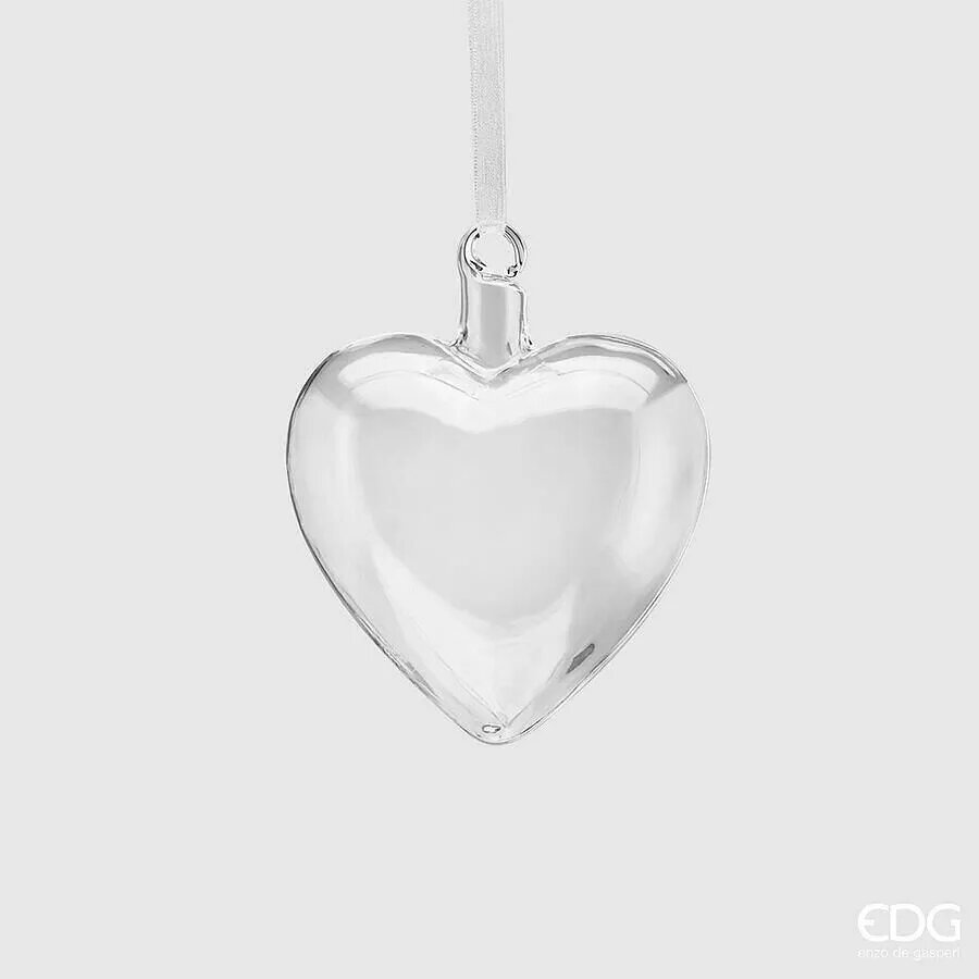 EDG Прозрачное стеклянное сердце 10 см