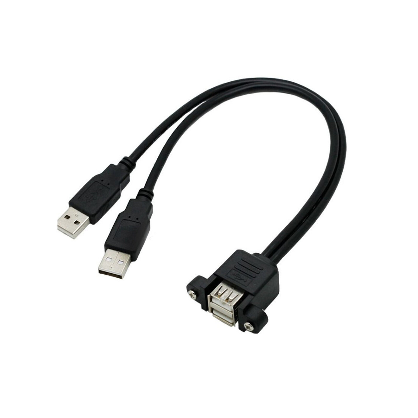 Двойной USB2.0 удлинитель с ушками, разъемы для стола,