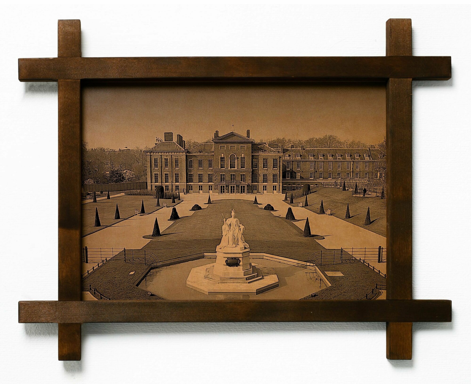 Картина интерьерная из кожи "Кенсингтонский дворец, Англия", BoomGift