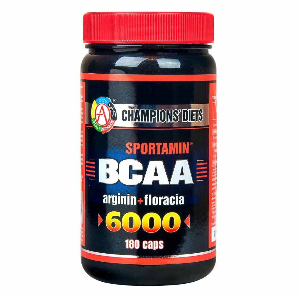 Аминокислоты BCAA Academy-T Sportamin BCAA 6000, 180 капсул